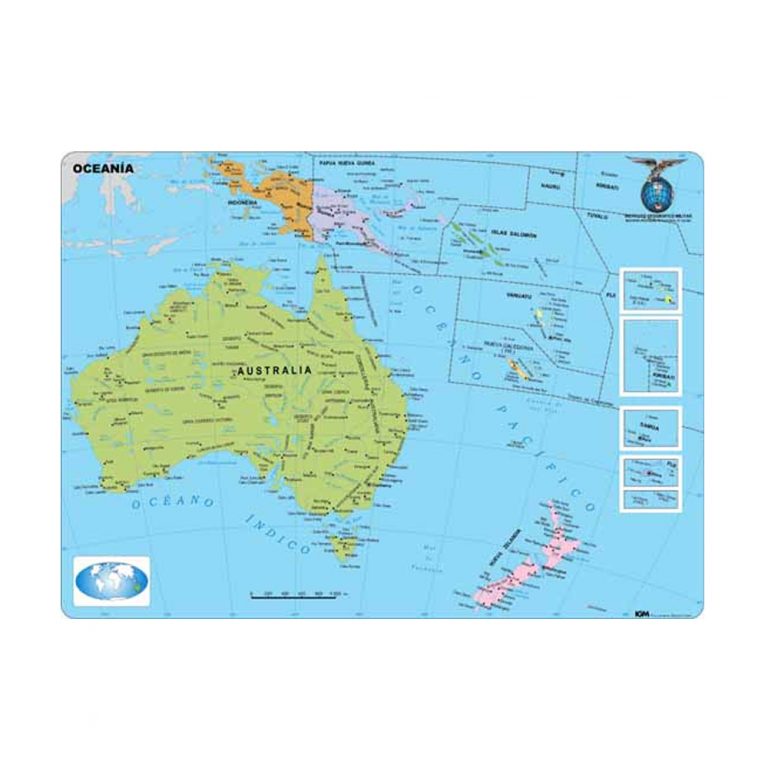 MAPA OCEANÍA POLÍTICO – GEOSERVICE | Mapas y didácticos
